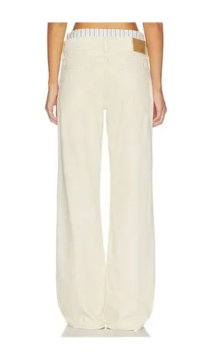Rag & Bone Featherweight Cam Low Rise Full Boxer Straight Jeans - Sandstripe