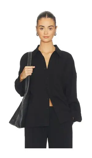 EB DENIM Adeline Button Down Shirt In Black