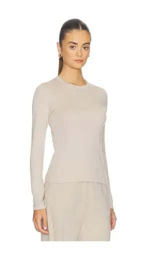 Enza Costa Cotton Long Sleeve Crewneck Tee