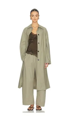 LESET Kyoto Car Coat In Sage - Cypress
