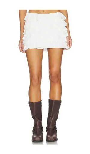 MORE TO COME Leigh Micro Mini Skirt - White