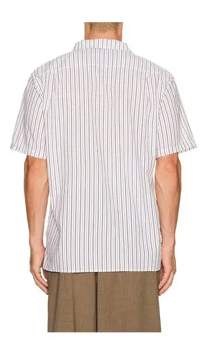 RHYTHM Seersucker Stripe Shirt In White