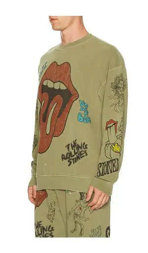 MadeWorn Rolling Stones Sketch Classic Crew Sweatshirt