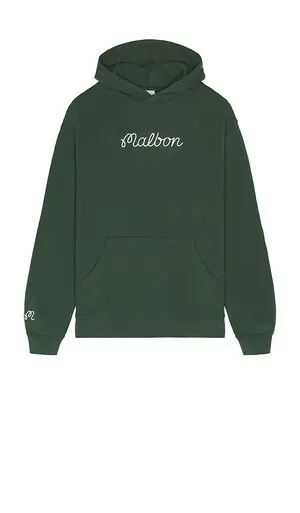 MALBON Logo Detail Cotton Hoodie - Forest