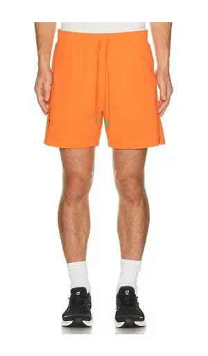 MALBON Performance Poly Tech Short In Orange - Flame