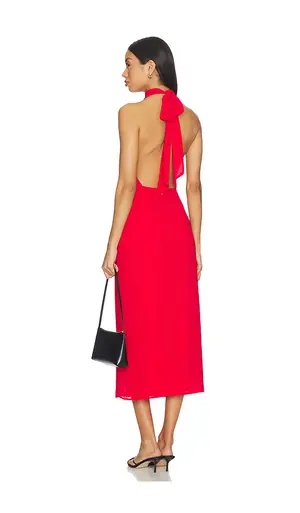 MORE TO COME Halterneck Midi Dress