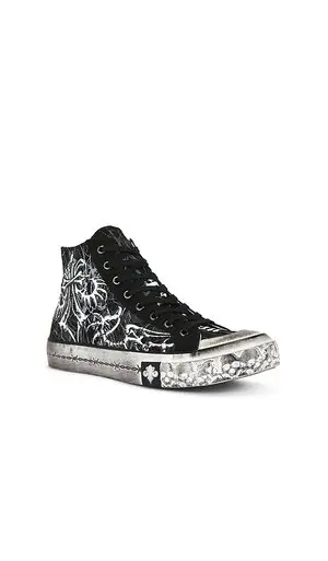 AFFLICTION Skeleton High Top Sneakers - Black