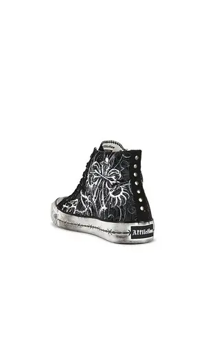 AFFLICTION Skeleton High Top Sneakers - Black