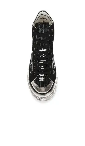 AFFLICTION Skeleton High Top Sneakers - Black