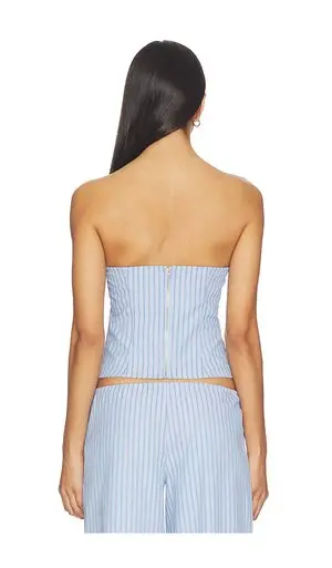 MORE TO COME Strapless Striped Top