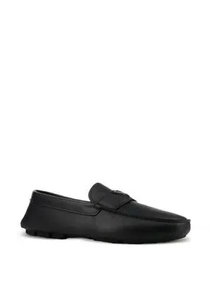 Prada Logo Leather Loafers