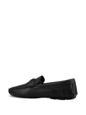 Prada Logo Leather Loafers