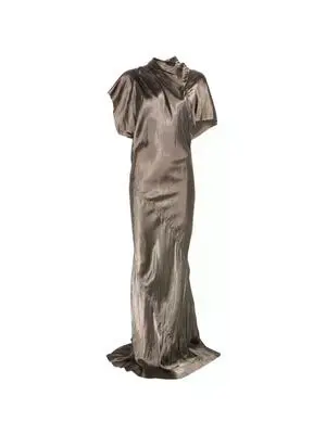 Rick Owens Short-sleeve Draped Maxi Dress - Brown