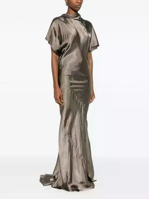 Rick Owens Short-sleeve Draped Maxi Dress - Brown