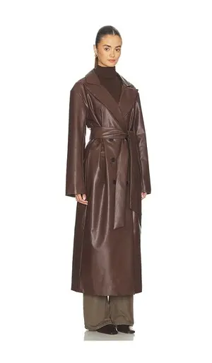 ALL THE WAYS Carey Faux Leather Trench