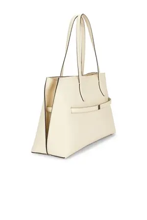 TOTEME Grained Leather Lounge Tote Bag - Milk