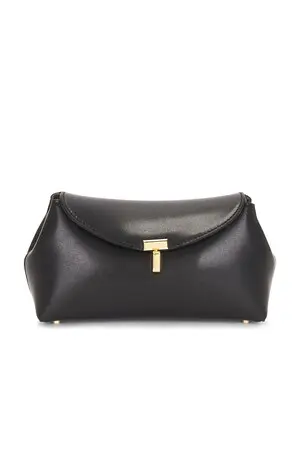 TOTEME Mini T-lock Leather Clutch - Black