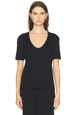 TOTEME Toteme Cotton Silk Tee In Black Black
