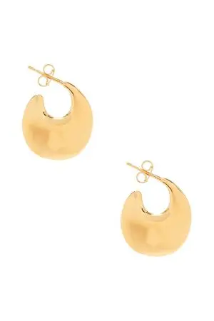 Saint Laurent Bo Creole Plate Earrings - Dore