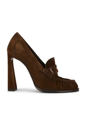 Saint Laurent Le Loafer Pump In Brown - Dark Havana