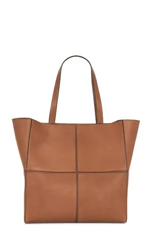 Saint Laurent Carre 4 Small Tote Bag In Brown - Toasted Brown