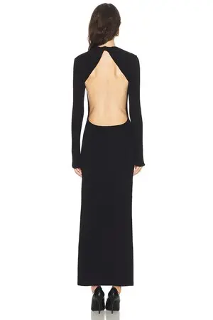 Saint Laurent Long Sleeve Maxi Dress
