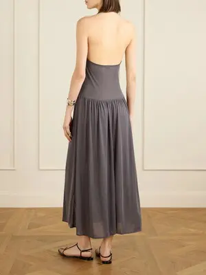 ST. AGNI Tencel™ Lyocell Halterneck Midi Dress