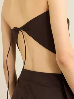 ST. AGNI Strapless Open-back Cotton-blend Top