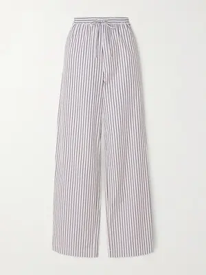 Loulou De Saison Cisco Striped Cotton-poplin Wide-leg Pants - Multi