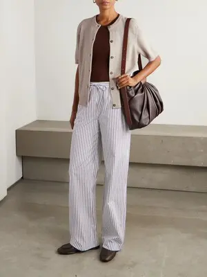 Loulou De Saison Cisco Striped Cotton-poplin Wide-leg Pants - Multi