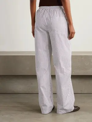Loulou De Saison Cisco Striped Cotton-poplin Wide-leg Pants - Multi
