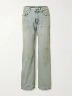 HAIKURE Korea Distressed Wide-leg Jeans - Blue