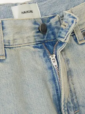 HAIKURE Korea Distressed Wide-leg Jeans - Blue