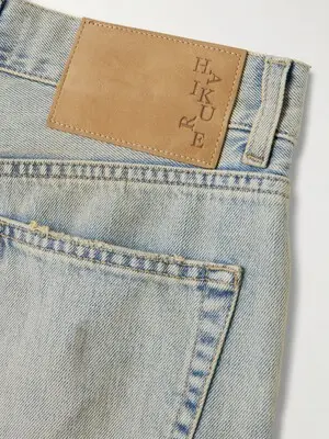 HAIKURE Korea Distressed Wide-leg Jeans - Blue