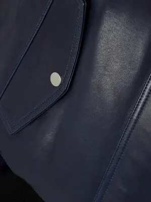 Nour Hammour Briar Cropped Leather Bomber Jacket