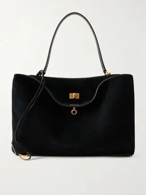 Balenciaga Rodeo Suede Shoulder Bag - Black