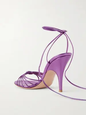 GIANVITO ROSSI 85 Metallic Leather Sandals