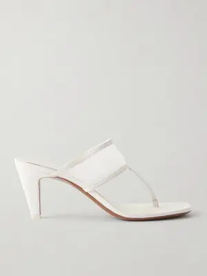 NEOUS Vena 65 Leather-trimmed Mesh Sandals - Neutrals