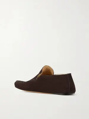 THE ROW Leo Shearling-lined Suede Loafers