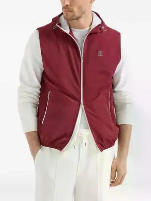 Brunello Cucinelli Bonded Nylon Hooded Vest With Logo