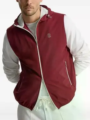 Brunello Cucinelli Bonded Nylon Hooded Vest With Logo