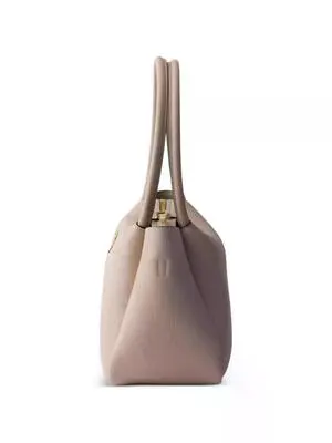 Prada Leather Tote Bag With Triangle Logo