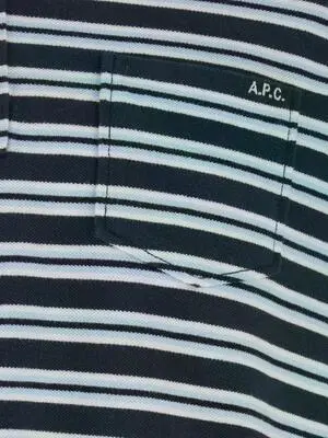 A.p.c. Striped Polo Shirt - Blue