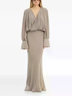ROTATE BY BIRGER CHRISTENSEN Draped Chiffon Maxi Dress