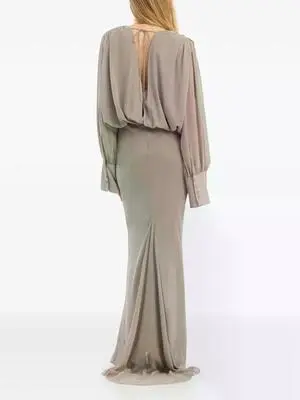 ROTATE BY BIRGER CHRISTENSEN Draped Chiffon Maxi Dress