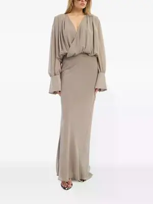 ROTATE BY BIRGER CHRISTENSEN Draped Chiffon Maxi Dress