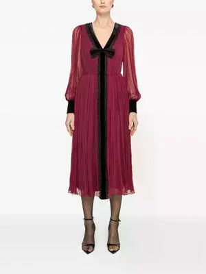 NISSA Lace-trim Midi Dress