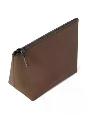 Brunello Cucinelli Grained Leather Clutch - Brown