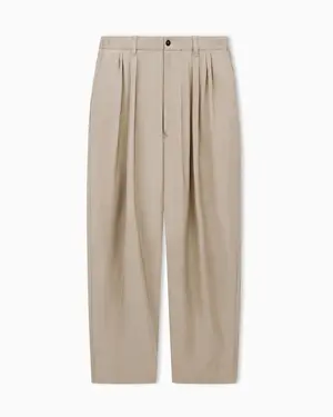 Giorgio Armani Faded Viscose Twill Pleated Trousers