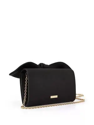 AQUAZZURA Bow Tie Clutch - Black